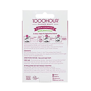 1000 Hour Professional Formula Brow Color Kit - Defined Brows with a Long-Lasting Formula with Eyebrow Mascara - Brow Gel for Stunning Brows that Last Up To 6 Weeks w/ 12 Applications - Natural Black