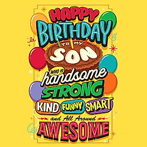 Prime Greetings Birthday Card For Son, Made in America, Eco-Friendly, Thick Card Stock with Premium Envelope 5in x 7.75in, Packaged in Protective Mailer
