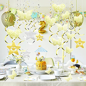 36 pcs 3D Butterfly Party Ornament, 3 Sizes 3 Styles, Hanging Swirls Party Supplies for Party Wedding Birthday Nursery Baby Shower Girls Bedroom DIY Gifts Decoration Supplies.…