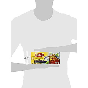 Lipton Cold Brew Family Black Iced Tea Unsweetened Decaffeinated Tea Bags, 22 Count (Pack of 3)