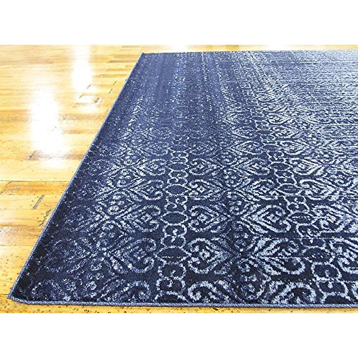 Unique Loom Del Mar Collection Area Rug-Transitional Inspired with Modern Contemporary Design, Rectangular 9' 0" x 12' 2", Blue/Navy Blue