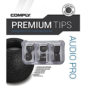 Comply SmartCore Audio Pro Premium Memory Foam Earphone Tips with SweatGuard, Fits Most Earphones, Conforms To Ear for A Secure Fit, Noise Reducing Earbud Tips for Active Lifestyle (Medium, 3 Pairs)