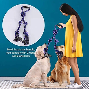 YORUWAN Dog Rope Toys for Aggressive Chewers Large Breeds, Interactive Toys,Tough Dog Chew Toys for Large and Medium Dogs, Indestructible Dental Cleaning Dog Tug of War Toys (Purple)