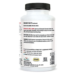 Nutri-Vet Advanced Strength Hip & Joint Chewable Dog Supplements | Formulated with Glucosamine & Chondroitin to Support Dog Cartilage & Mobility | 150 Tablets,RED