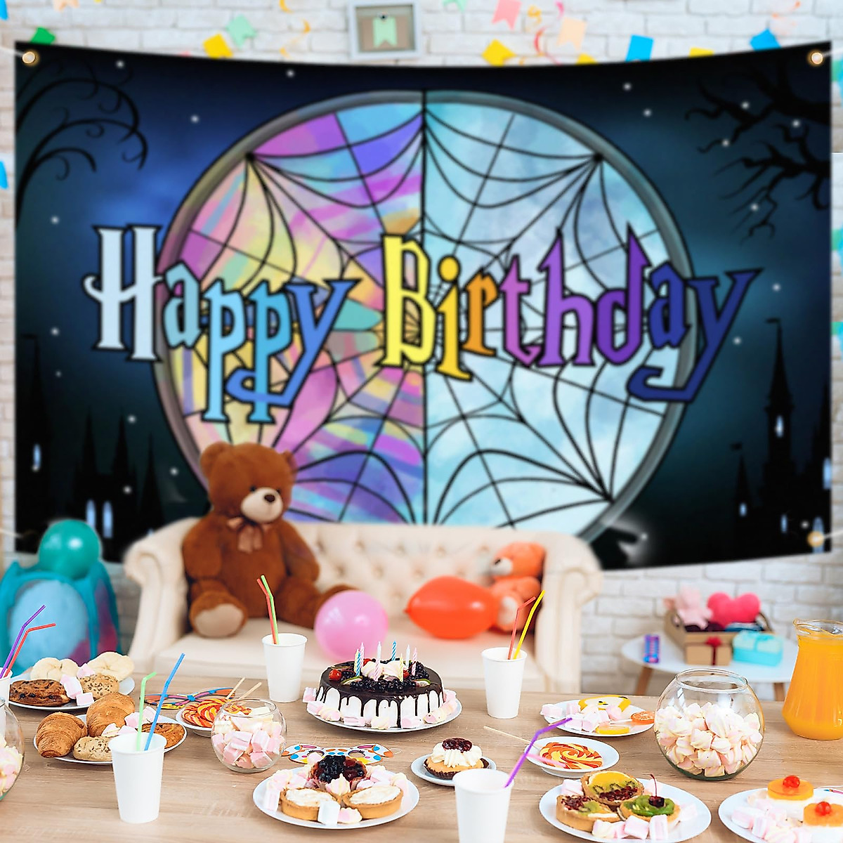 Wednesday Birthday Backdrop | Horror TV Show Party Decorations