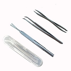 HSZJsto 3 in 1 Tick Remover Kit, Stainless Steel Tick Remover Tweezers Tick Remover Tools Set for Pet Dog, Cat, Human with Storage Box
