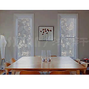 YUTR Decorative Privacy Window Film, No Glue Decor Static Cling Glass Sticker, Anti-UV Window Tint for Living Bath Room/Kitchen/Front Door or Office