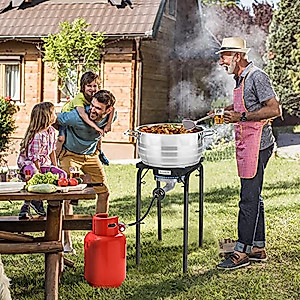 ROVSUN High Pressure 200,000 BTU Propane Gas Stove Single Burner for Outdoor Cooking Home Brewing Turkey Fry, Powerful Camping Cooker with 20 PSI Regulator (200,000BTU-Short Feet)