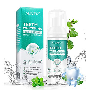 ZIXAOK 1Pc Toothpaste Cleansing Foam, 60ml Baking Soda Toothpaste, Mint Adult