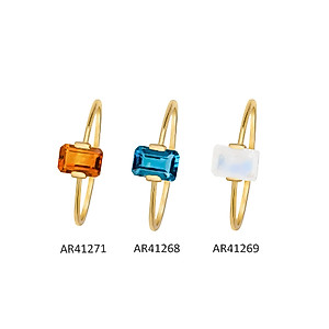 YoTreasure Natural Healing Stone Citrine Ring 14K Yellow Gold Women Jewelry