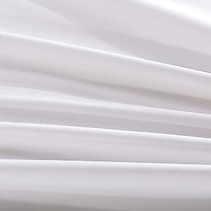 HYPREST White Duvet Cover Queen Size- Soft Lightweight Cooling Aesthetic Farmhouse Ruffled Duvet Cover Bedding Comforter Cover with 1 Duvet Cover and 2 Shams, Oeko-TEX Certificated (No Comforter)