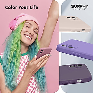 SURPHY Design for iPhone 11 Case with Camera Protection, Straight Edge Slim Design, Liquid Silicone Phone Case for iPhone 11 6.1 inches, Lilac Purple