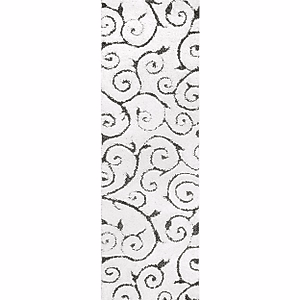 nuLOOM Maisha Contemporary Shag Runner Rug, 2' 8" x 8', Dark Grey, Runner