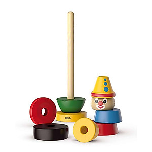BRIO Infant & Toddler 30120 - Stacking Clown - 9 Piece Wood Stacking Toy for Kids Ages 1 and Up