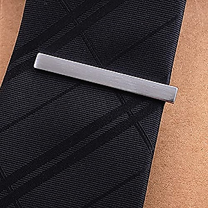 Men Metal Silver Tone Simple Necktie Tie Bar Clasp Clip (Sliver)