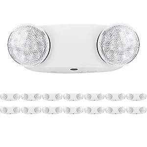 LED Emergency Lights with Battery Backup, Two Head Adjustable Commercial Emergency Lighting, AC120-277V, Hardwired Emergency Exit Light Fixtures for Home and Business, UL Listed, 14 Pack