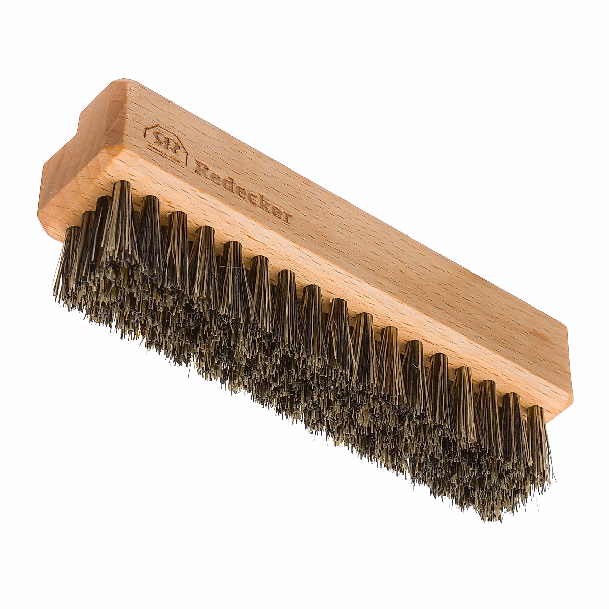 Redecker Natural Pig Bristle Nail Brush with Oiled Beechwood Handle, Double-sided Design with Angled Bristles, 3-1/2-Inches
