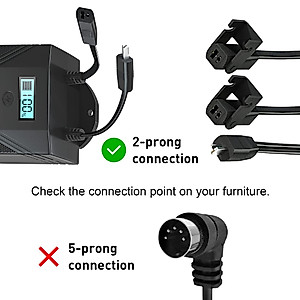 sevkumz Battery Pack for Reclining Furniture with Charger, 2500mAh Recliner Battery Pack Rechargeable for Power Recliner, Lift Chair and Couch, Fit Okin-Limoss-Berkline with LED Display