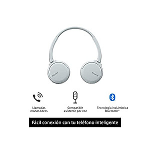 Sony Wireless Headphones WH-CH510: Wireless Bluetooth On-Ear Headset with Mic for Phone-Call, White (Amazon Exclusive)