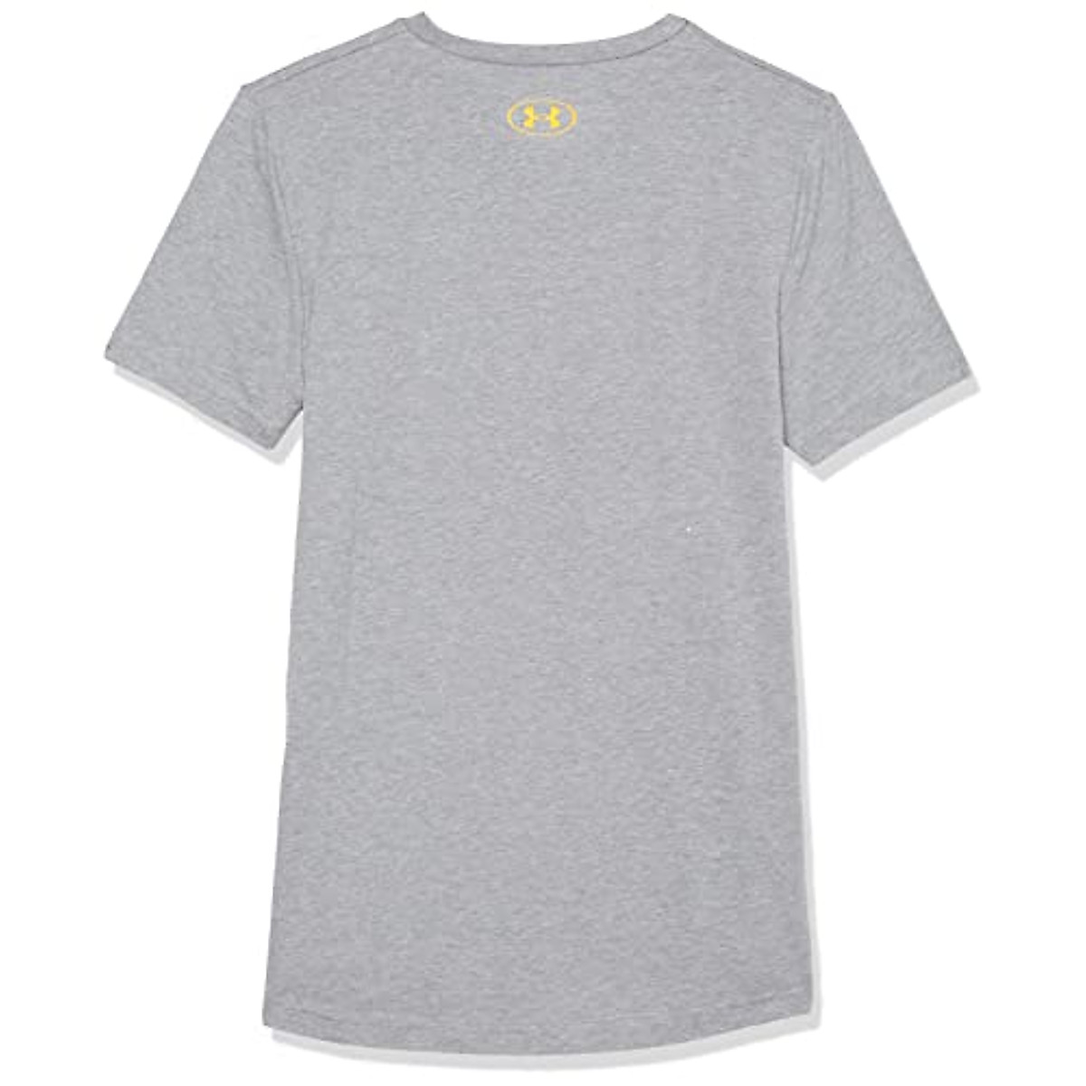 Under Armour Boys' Standard First Ballot -Baseball Short Sleeve T-Shirt, (035) Steel Light Heather / / Stadium Red, Youth Medium