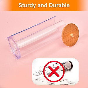 AIMIXUN 2 PCS Cotton Swab Dispenser, Cotton Pad Holder with Bamboo Lids, Qtip Dispenser Bathroom Qtip Storage Container Bathroom Canisters with Lids Cotton Round Dispenser for Floss Hair Ties Jewelry