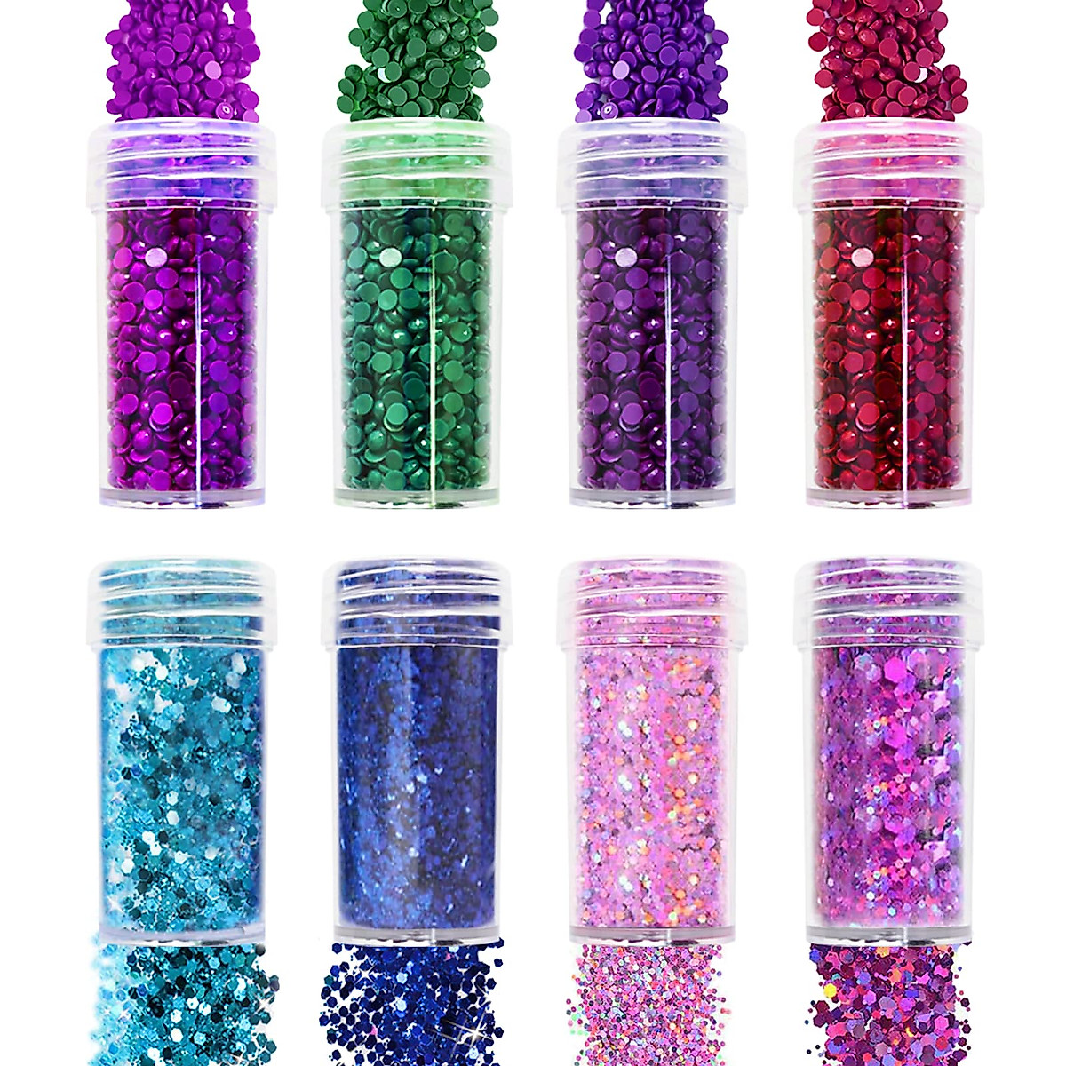 ZORETCO 30PCS Embroidery Diamond Painting Storage Containers Bead Organizer Jars with Lids for DIY Diamond Crafts Nail Art Glitter Seeds（Diamonds not Included）