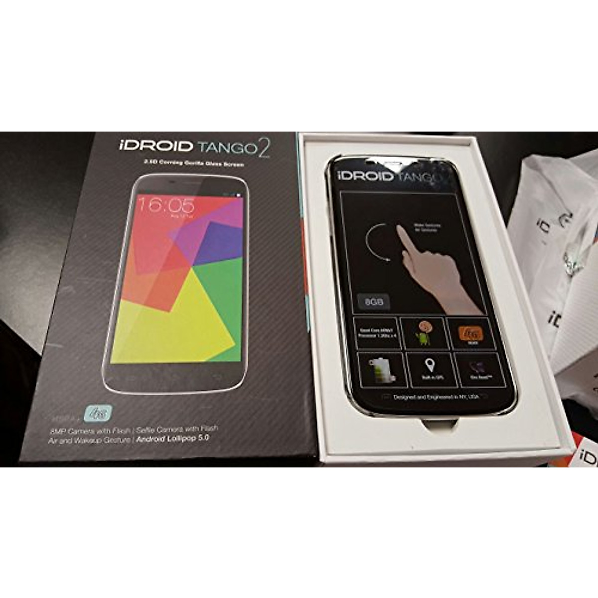 iDroid Tango 2 Black No Contract Phone - Retail Packaging (GSM Service)