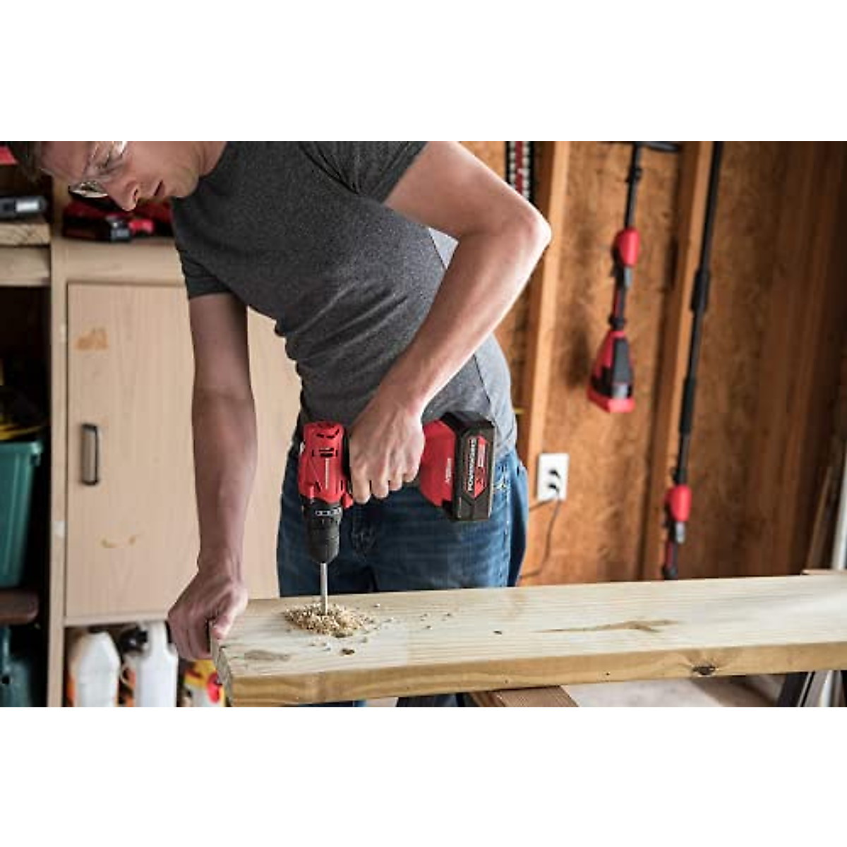 POWERWORKS 20V Li-Ion Brushless Impact Driver Drill Set with 20V 1.5Ah Battery 0.5Ah Charger Pack