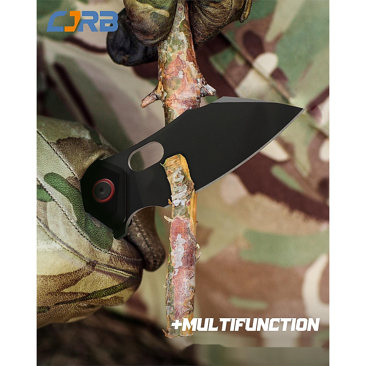 CJRB Folding Pocket Knife Caldera (J1923) AR-RPM9 Powder Steel Blue G10 Handle for Men EDC Camping Hiking Outdoor