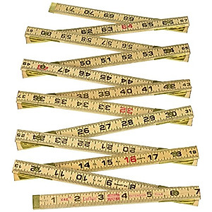 Crescent Lufkin Wood Rule, 6' Brass Ext, Black , Brown - X46SLN