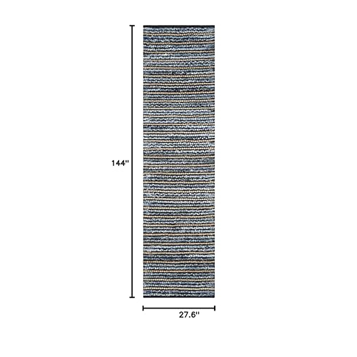 SAFAVIEH Cape Cod Collection Runner Rug - 2'3" x 12', Blue & Natural, Handmade Flat Weave Braided Jute & Cotton, Ideal for High Traffic Areas in Living Room, Bedroom (CAP363A)