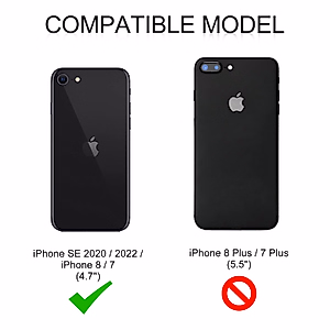 YIRRANZD Crossbody Wallet Case for iPhone SE 2020 / SE 2022/8 / 7 with Card Holder, Leather Case with Long Shoulder Strap, Purse Shockproof Flip Cover for iPhone SE 2020 / SE 2022/8 / 7 (Black)