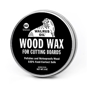 WALRUS OIL - Wood Wax, 3 oz Can, FDA Food-Safe, Cutting Board Wax and Board Cream