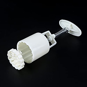 BYNNIX Mooncake Mold, Loong Phoenix Round Moon Cake Molds 50g Hand-Pressure 4 Stamps Chinese Cake