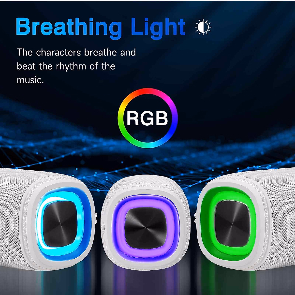 UrbanX Scorpio Series Bluetooth Speaker, IPX6 Waterproof Speakers HD Surround Sound with Punchy Bass, True Wireless Pairing, BT5.3, Portable Speaker for Blade 20 - White