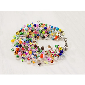 Handmade Rainbow Multi Strand mix big beads bracelet Bohemian Fashion Summer 2021 Trend Gift Under 25 Sunday Fun day wear