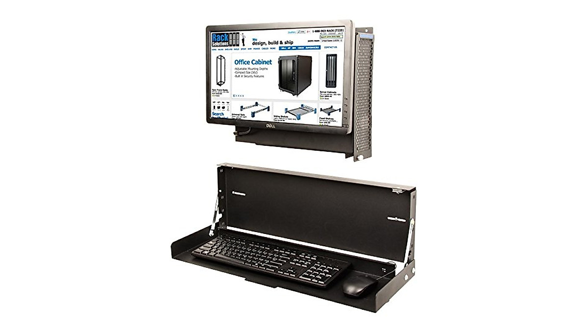 RackSolutions Full Keyboard Tray Wall Mount | Space Saving