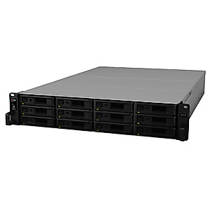 Synology RX1217RP 12-Bay 2U Rack Mount Storage Expansion Unit with 2x Power Supply, 3.5"/2.5" SATA Drive Bays, DiskStation Manager, Diskless