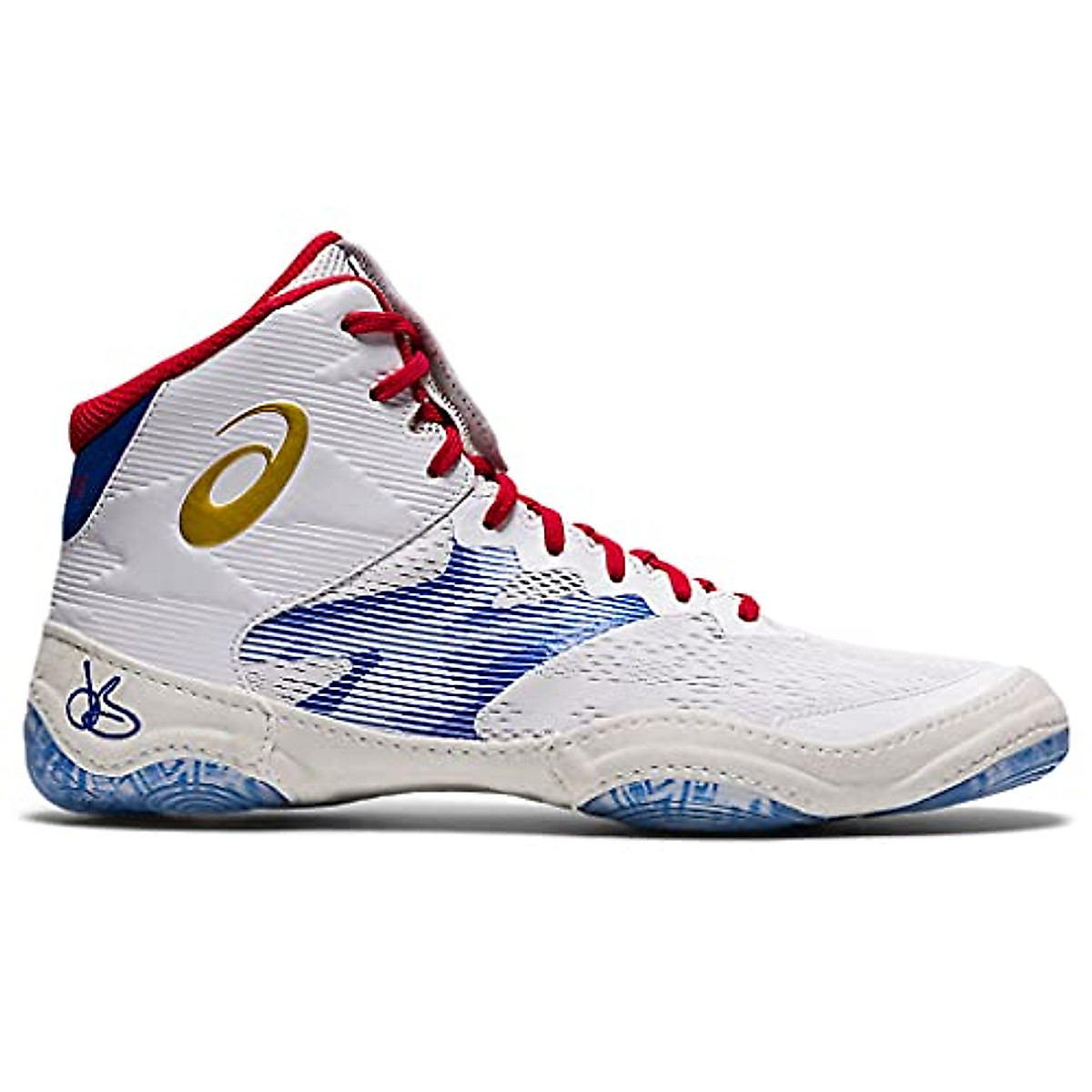 ASICS Men's JB Elite IV Wrestling Shoes, 10.5, White/Rich Gold