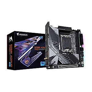 GIGABYTE B760I AORUS PRO (LGA 1700/ Intel/ B760/ Mini-ITX/ DDR5/ Dual M.2/ PCIe 4.0/ USB 3.2 Gen2X2 Type-C/WiFi 6E/ Intel 2.5GbE LAN/Q-Flash Plus/Motherboard)