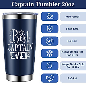 Yiyiring Boat Gifts for Men Nautical 40 x 60 Inch Navy Flannel Blanket 20oz Stainless Steel Tumbler and Boating Crew Socks Gift Box Set Captain Boater Gifts for Boat Owners Men Dad Accessories