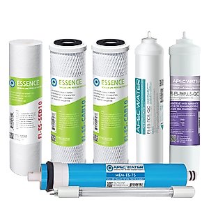 APEC Water Systems FILTER-MAX-ESPHUV-SS 75 GPD High Capacity Complete Replacement Filter Set For Essence Series ROES-PHUV75 Reverse Osmosis System Stage 1-7