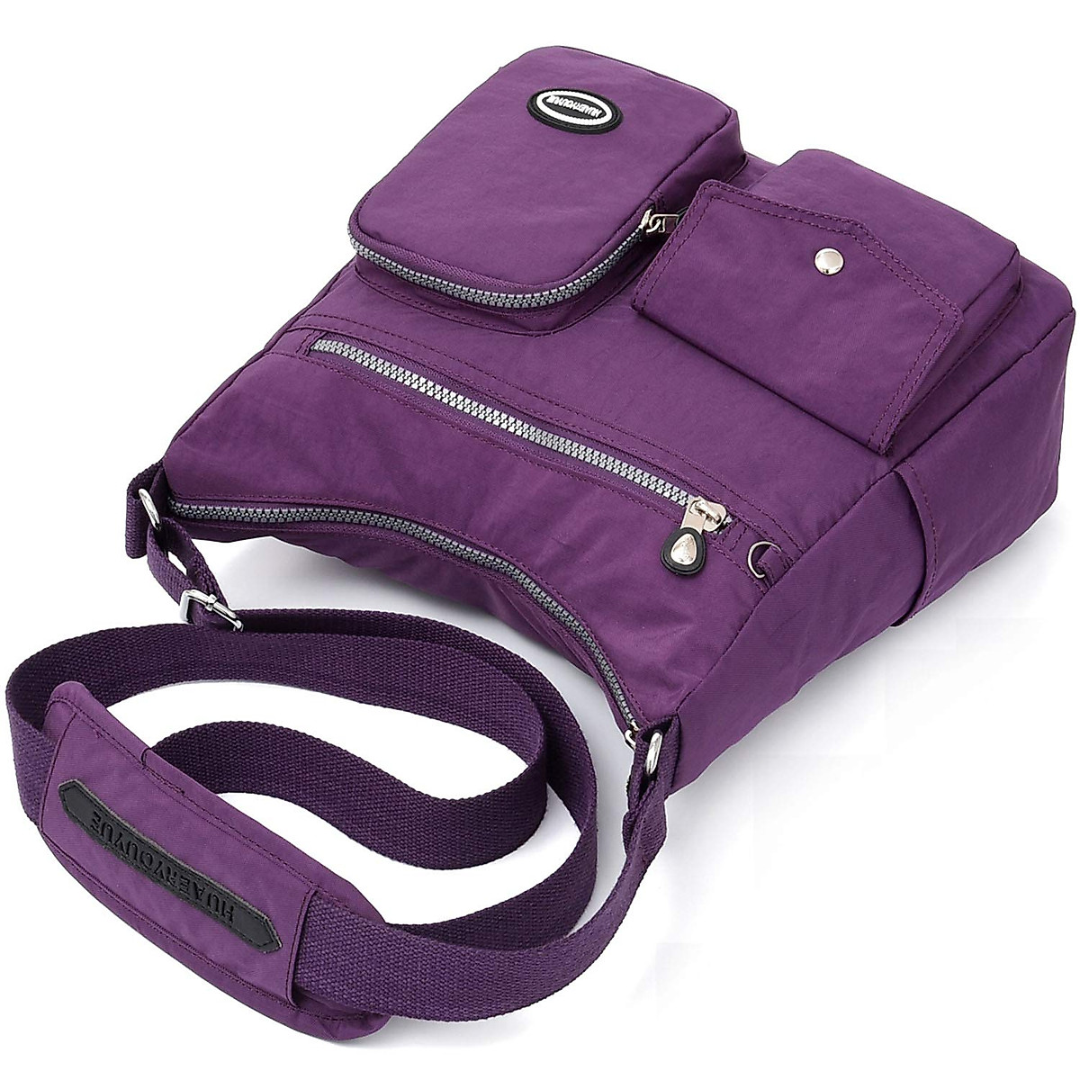 Nylon Crossbody Bag for Women,Multi Pockets Crossbody Purses,Water Resistant Shoulder Bag Travel Purses and Handbag Pocketbooks (Khaki)