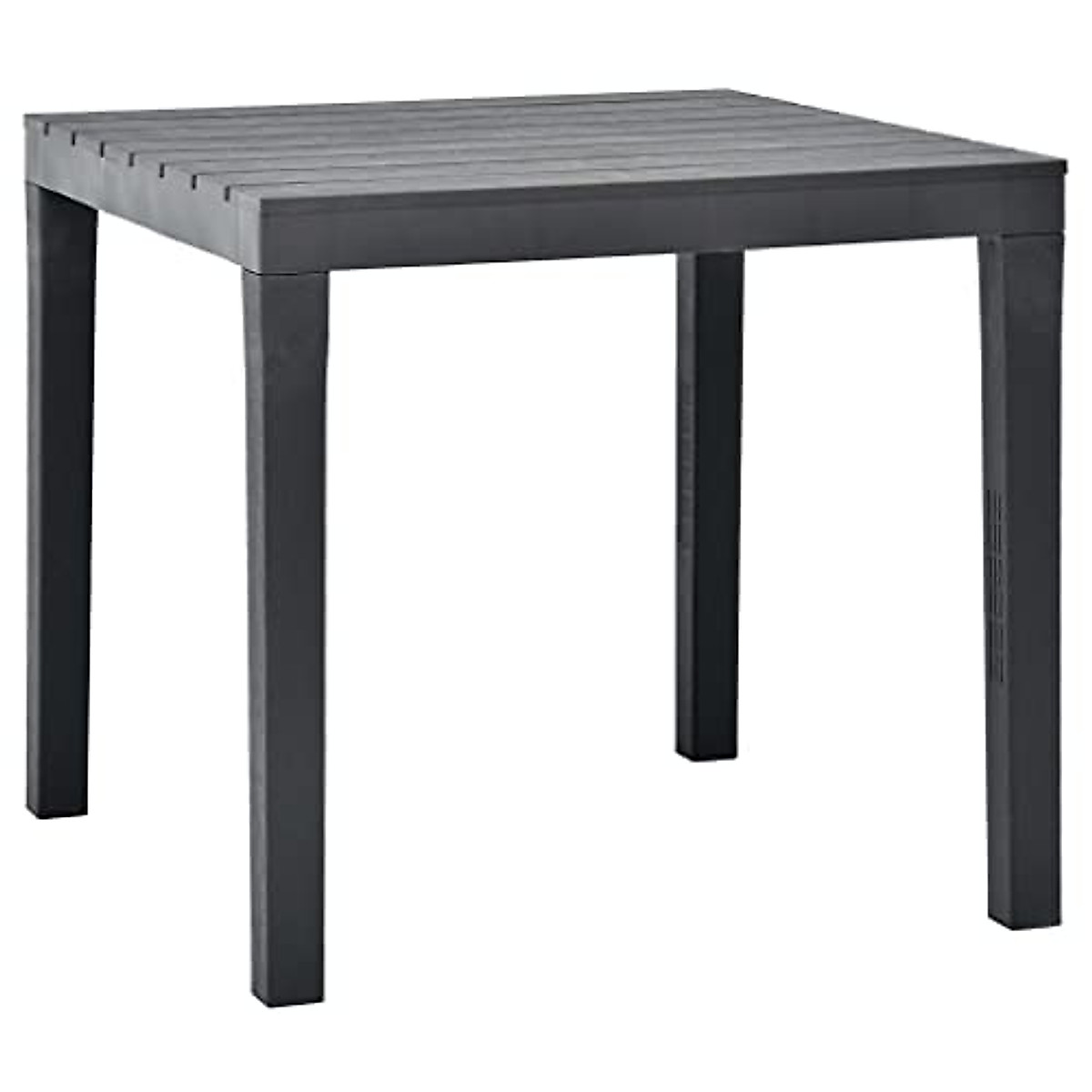 VanTook Outdoor Patio Table Garden Side Table, 30.7" Square Plastic End Table Sofa Table Balcony Coffee Table Cocktail Table for Porch Indoor Outdoor, Weather Resistant, Anthracite