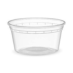 Elegant Disposables 12 OZ - 24 Sets Plastic Deli Food Storage Containers with Airtight Flexible Lids Microwavable, Leak Free, Washable, Freezer Safe.