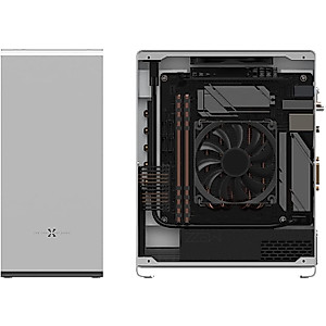 ZZAW A1P Mini-ITX PC Case, Mini Computer Case in Silver Color, Full Aluminum Small Gaming Computer Chassis with 3.0 Dual Reverse PCI Riser Cable