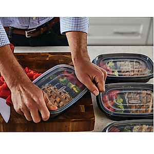 38oz 25pack Rectangular Food Container Pack of 25 | Meal Prep Containers w/t Lids, BPA Free, Stackable, Microwave/Dishwasher/Freezer Safe | Reusable Chopstick Helper Practice, Adult, Trainer