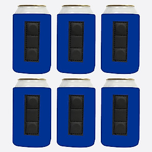 QualityPerfection Magnetic Can Cooler Sleeve, Neoprene Beer 12 oz Regular size 4mm Thickness Insulated, Collapsible For DIY Customizable, Favors, Parties, Events Set of 6 (Royal Blue)