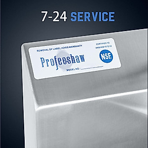 Profeeshaw Stainless Steel Sink Commercial Wall Mount Hand Washing Basin NSF Certified, with Gooseneck Faucet and Side Splash Guard, for Restaurants, Stores, Bars and Home, 17" x 15" …