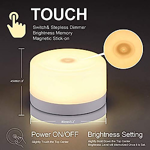 S SELDORAUK Touch Night Lights for Kids with Dimming Function, Rechargeable Baby Nursery Night Light, Dimmable Bedside Lamp for Breastfeeding and Sleep (Warm White, 1Pack)